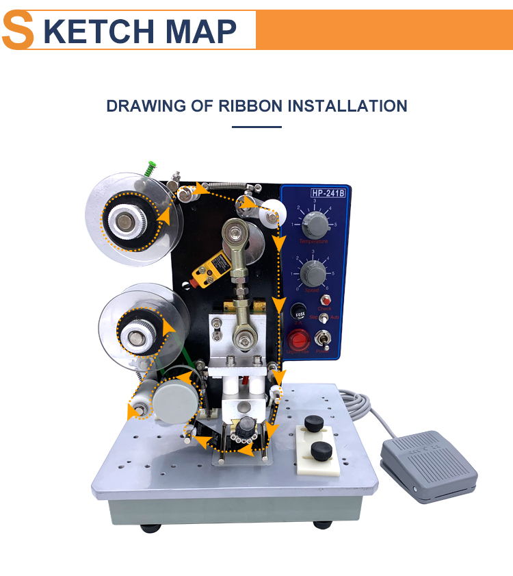 Desktop Ribbon Coder HP-241B - Buy HP241B Semi-aotomatic Coding Foil Machine, Coding machine ...